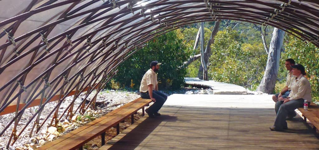 Shelter for hikers at Bugiga campsite on the new Grampians Peaks Trail ...